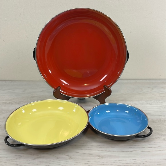 Emo Celje | Kitchen | Vintage Emo Celje Enamel Pansset Of 3 | Poshmark